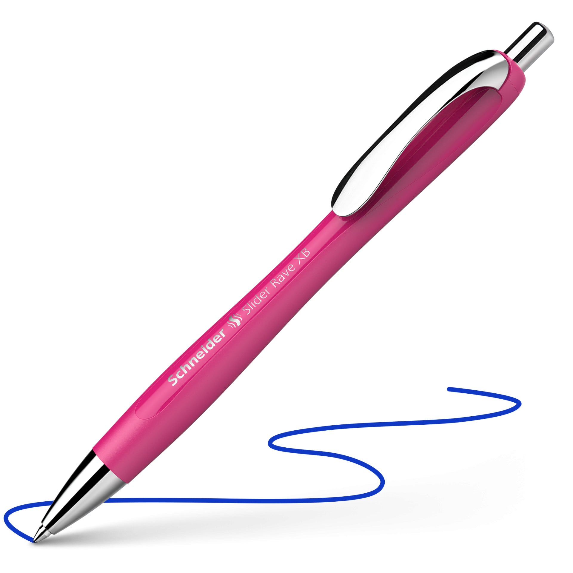 Schneider Slider Rave Retractable Viscoglide Ballpoint Pen, Power Pink